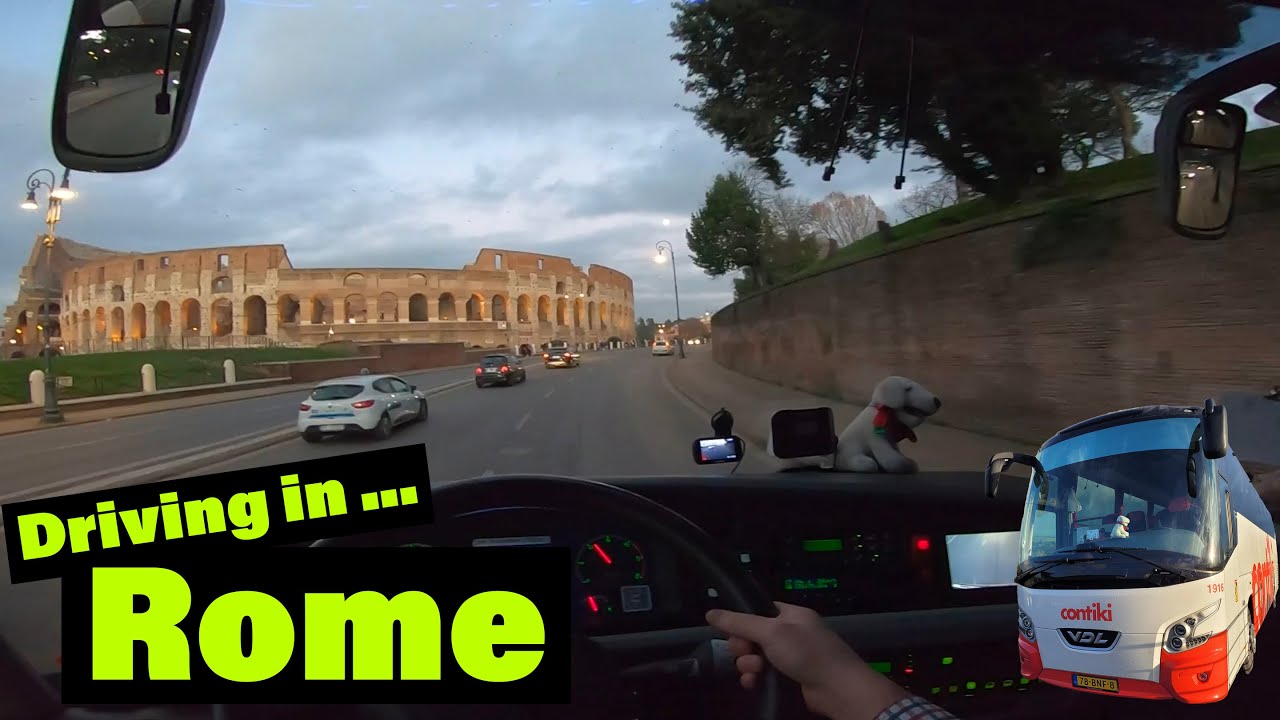 Driving in Rome to the Coliseum - YouTube