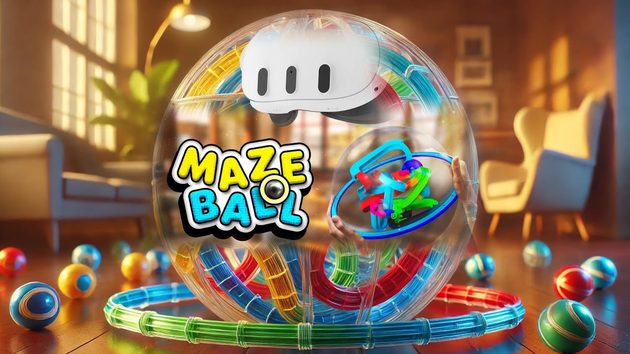 Maze Ball Meta Quest 3 in der Mixed Reality / Kugel-Labyrinth Spiel VR ...