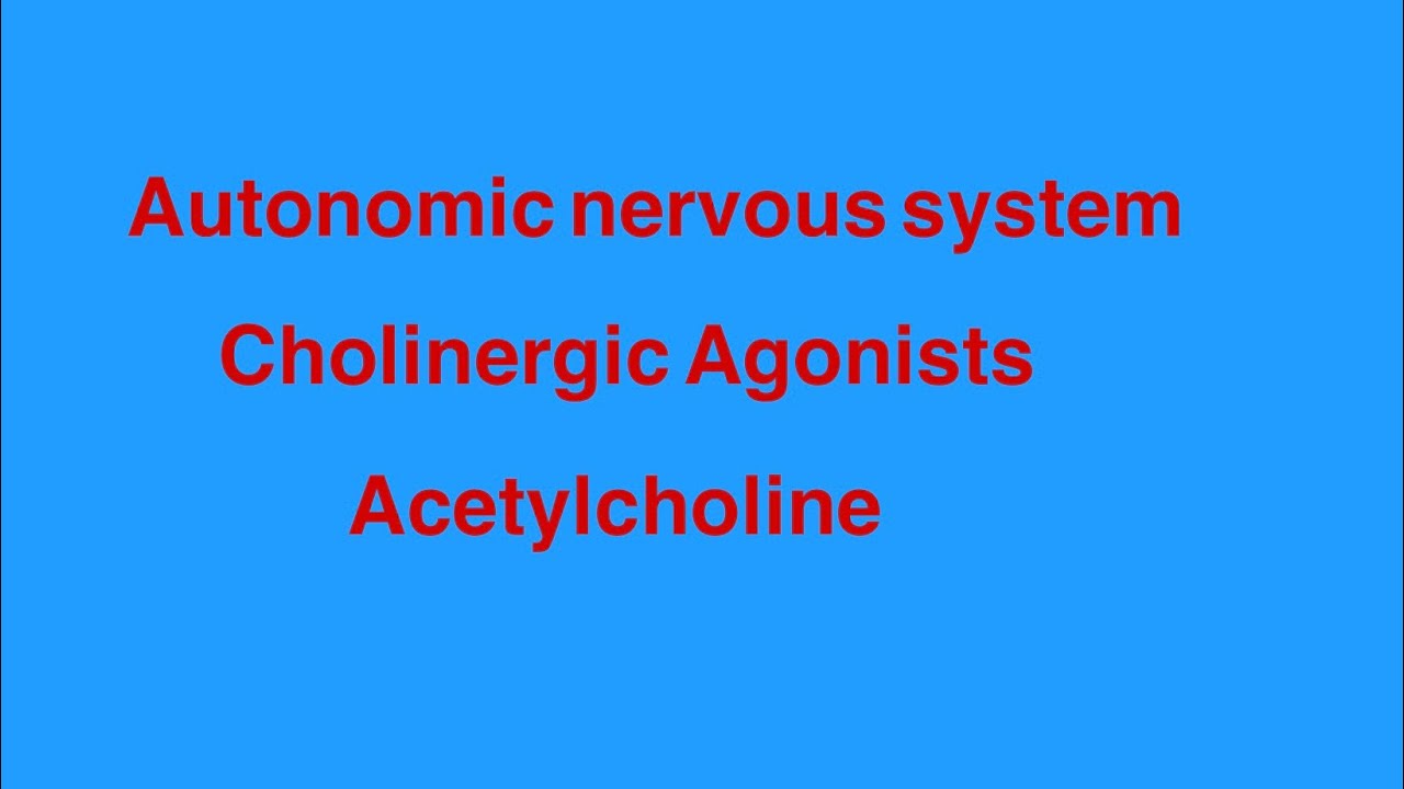 Cholinergic agonists || acetylcholine - YouTube