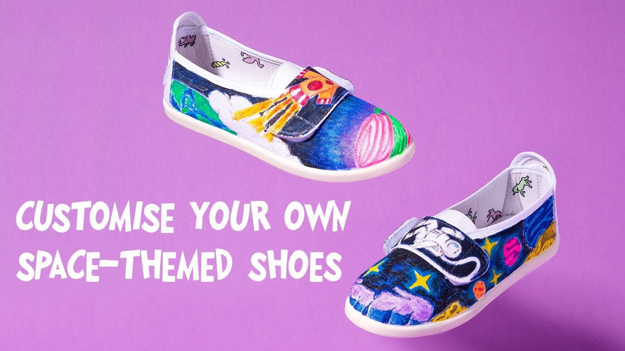 How to customise your own space-themed canvas shoes - YouTube