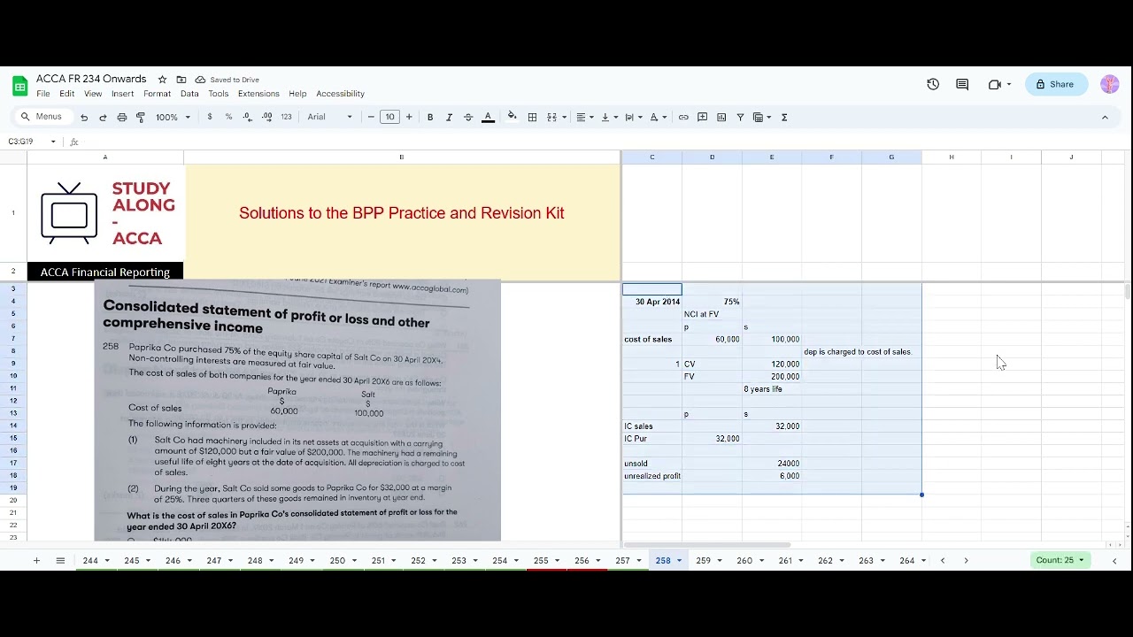 ACCA FR 258 Consolidated statement of financial position - YouTube