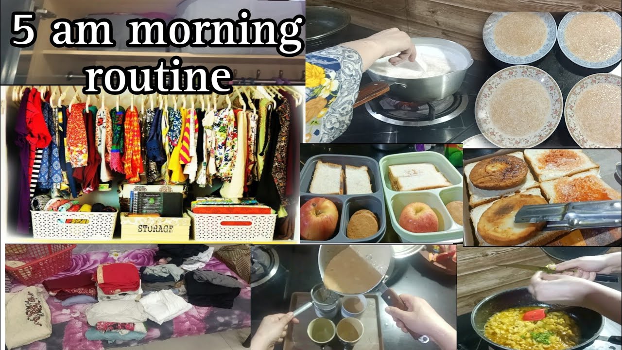 5am Morning to Evening full busy Routine | how to keep kitchen clean ...