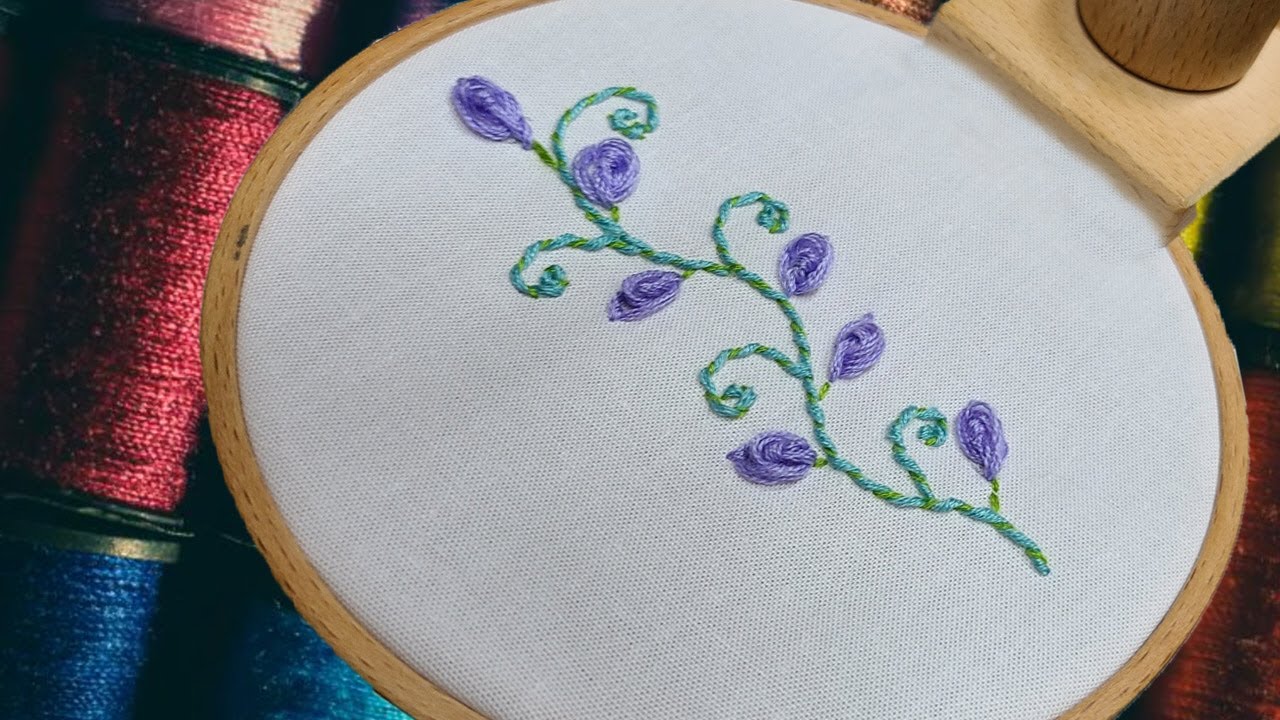 embroidery basic stitch tutorial of oyster running whipped back stitch ...