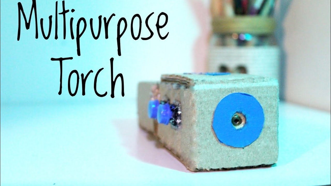 How to make a multipurpose laser torch with cardboard|rechargeble torch ...