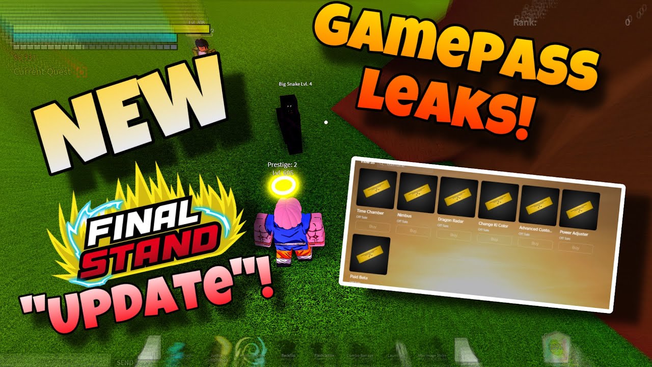 DBZ FINAL STAND REMASTER NEW GAMEPASSES + NEW FINAL STAND “UPDATE ...