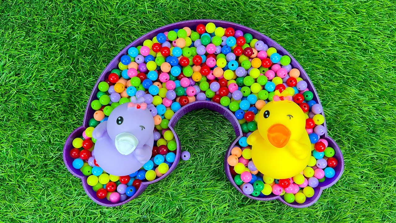 Luminous Candy Ribbons & Smooth Slime Coating in a Tub | ASMR Bliss ...