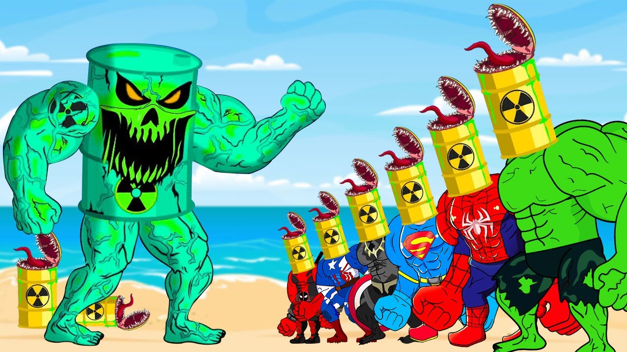 Team HULK Family & IRONMAN, BATMAN vs MONSTER RADIATION : Monsters ...