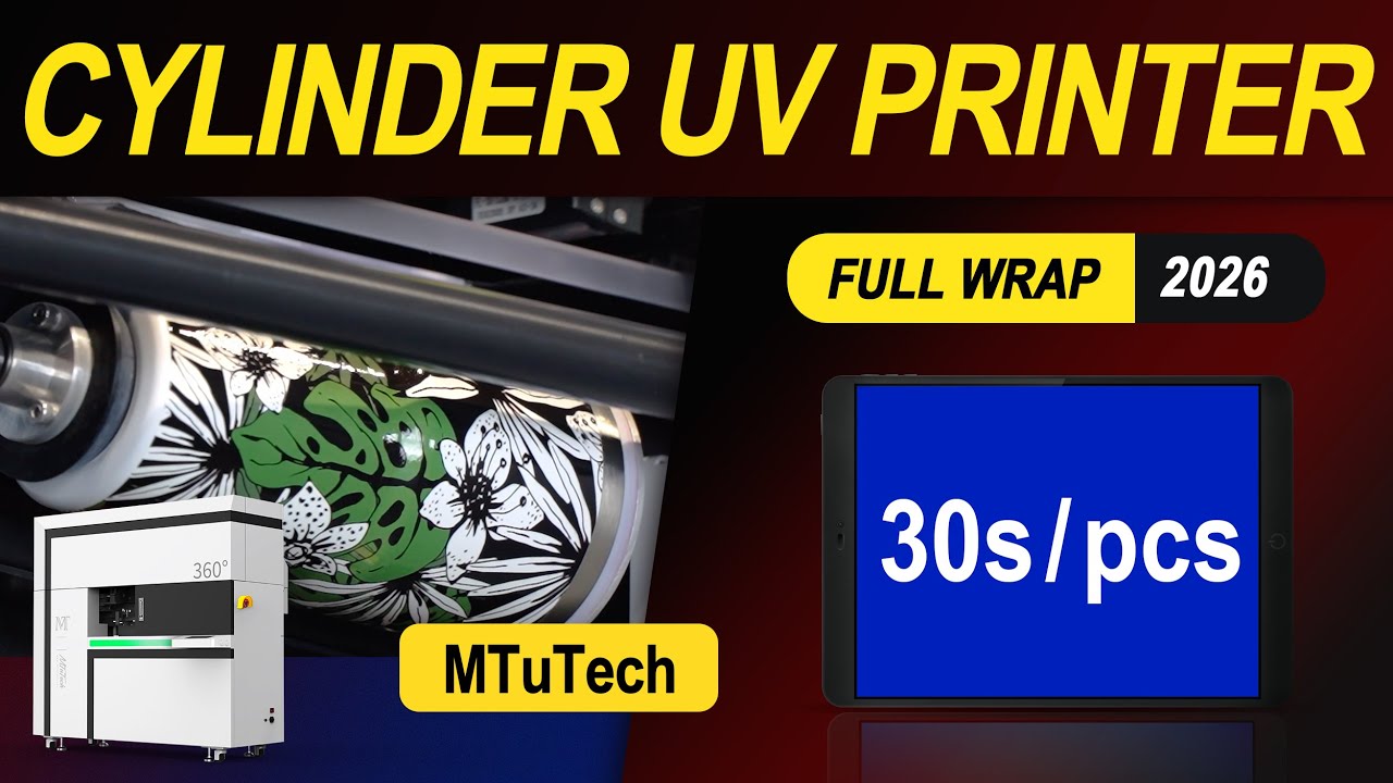 MTuTech 360 cylinder uv printer suits for both cylindrical, tapered and ...