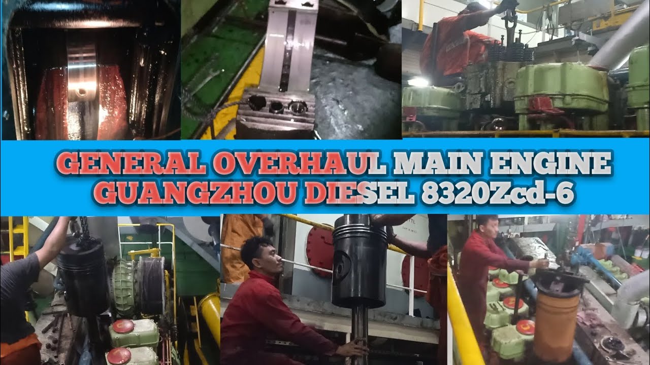 GENERAL OVERHAUL MAIN ENGINE ( PERBAIKAN MESIN KAPAL) || GANTI PISTON ...