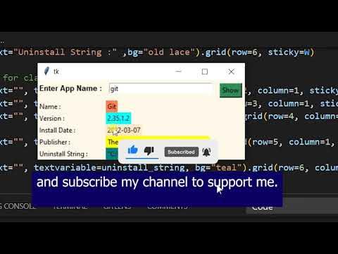How To Create Windows Installed Apps Details Query By Python Tkinter ...