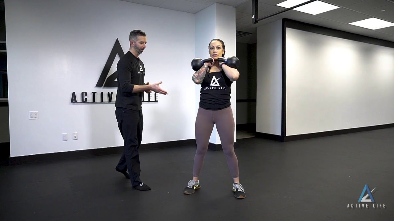 Double KB Front Squat - YouTube