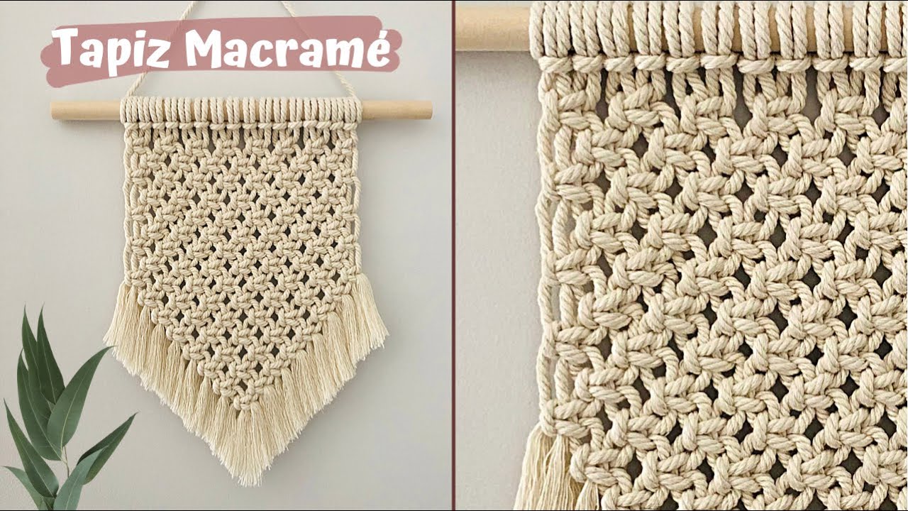 Cómo hacer TAPIZ 🌟 de MACRAMÉ. Paso a Paso. How to do a Wall hanging ...