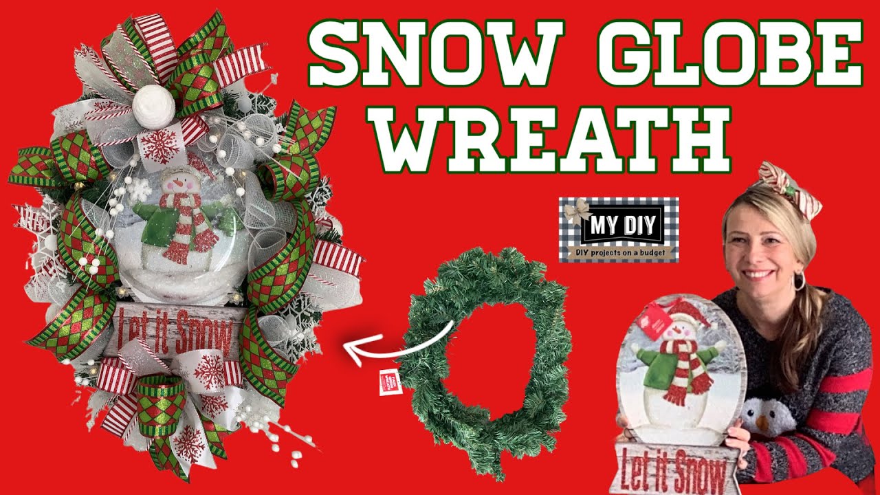 SNOW GLOBE WREATH | DOLLAR TREE SNOW GLOBE DIY | WINTER WREATH IDEA ...