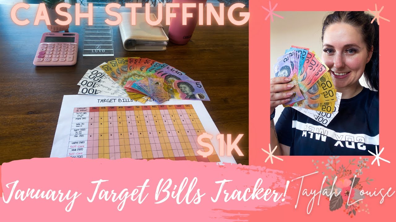 January Target Bills Tracker 2023/ Cash Stuffing & Unstuffing $1K ...