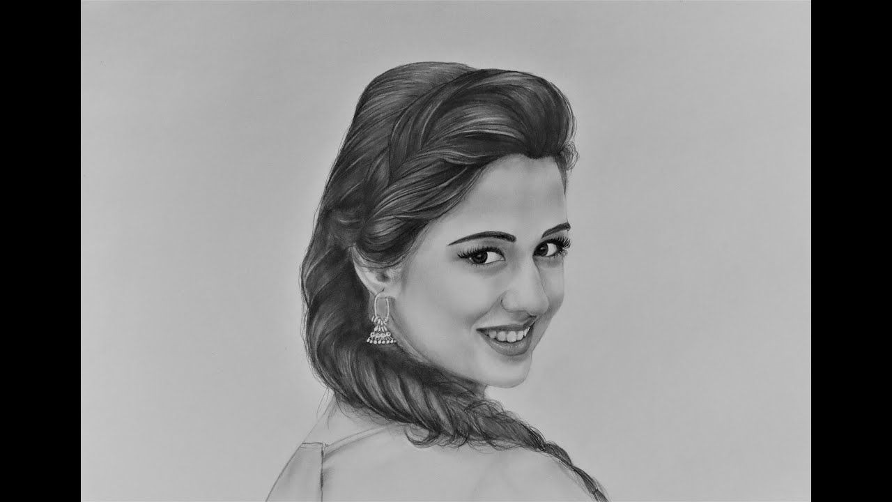 Disha Patani Portrait/Drawing/Sketch #Creative Art - YouTube