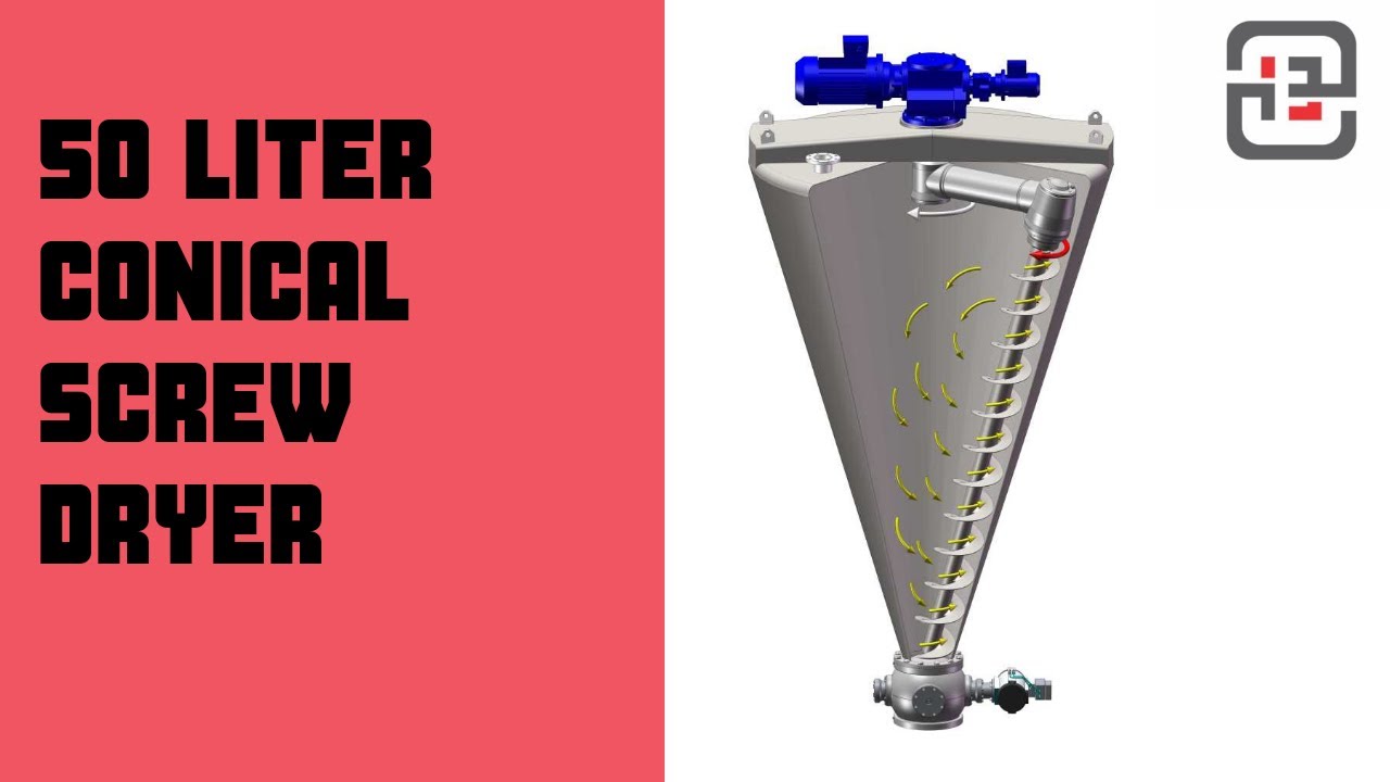 50 L CONICAL SCREW DRYER || Industrial Equipments - YouTube