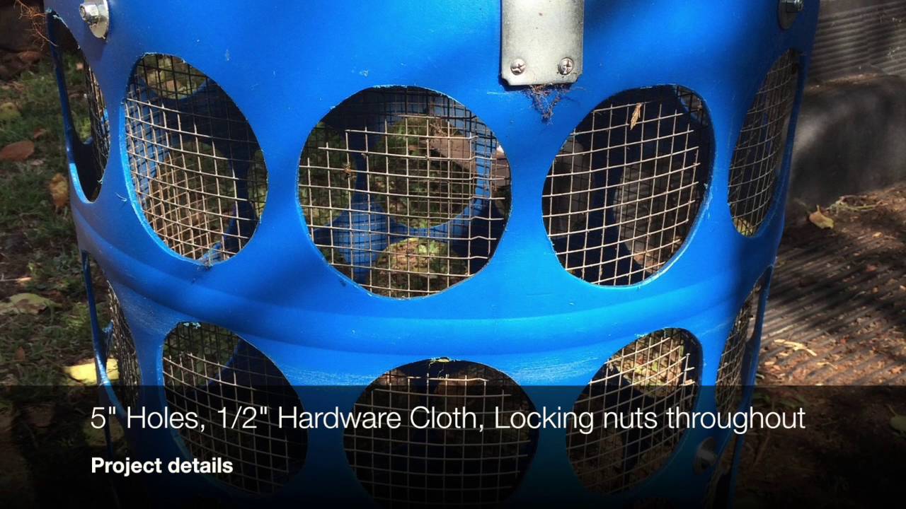 DIY, homemade, Compost sifter, Trommel screen, Kobalt cement mixer ...