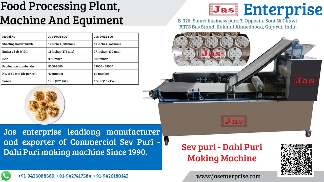 sev puri making machine - dahi puri making machine | +91-9426088680 ...