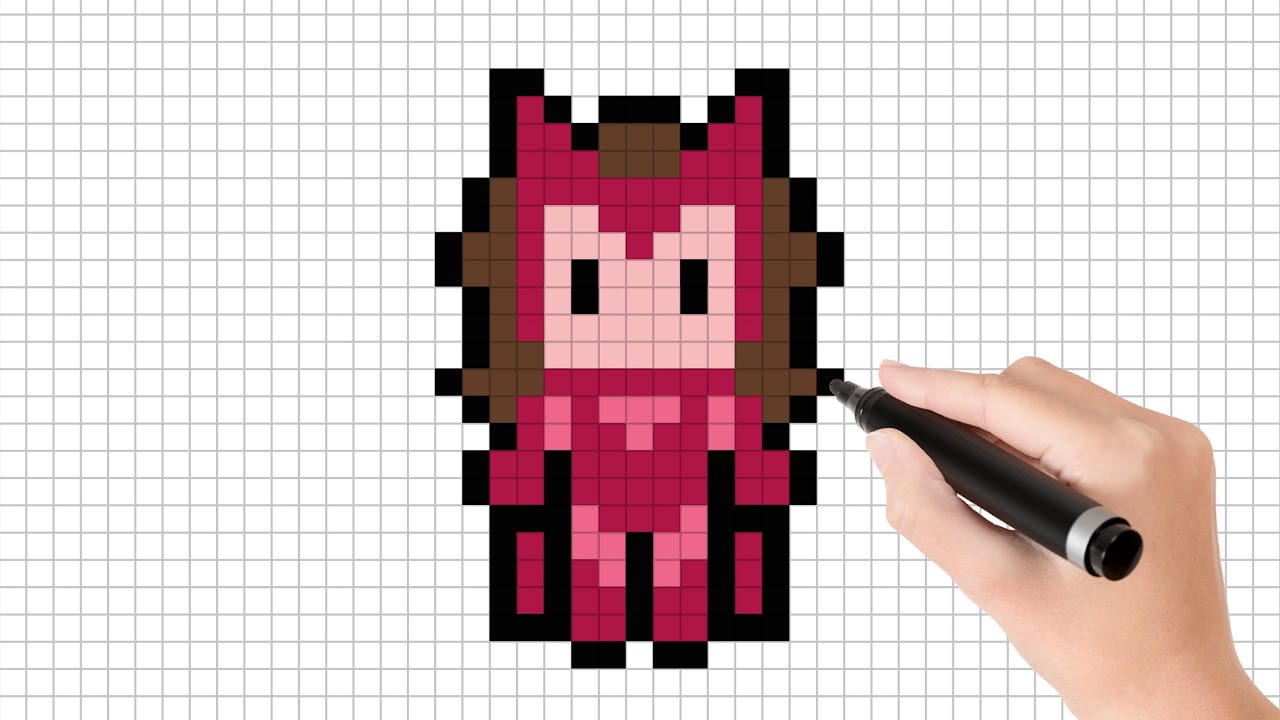 Cara Menggambar Wanda Scarlet Witch Marvel Easy Pixel Art Youtube