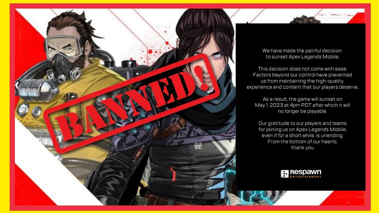 Apex Legends officially Banned 😭 Apex Legends Mobile Shutdown | Apex ...