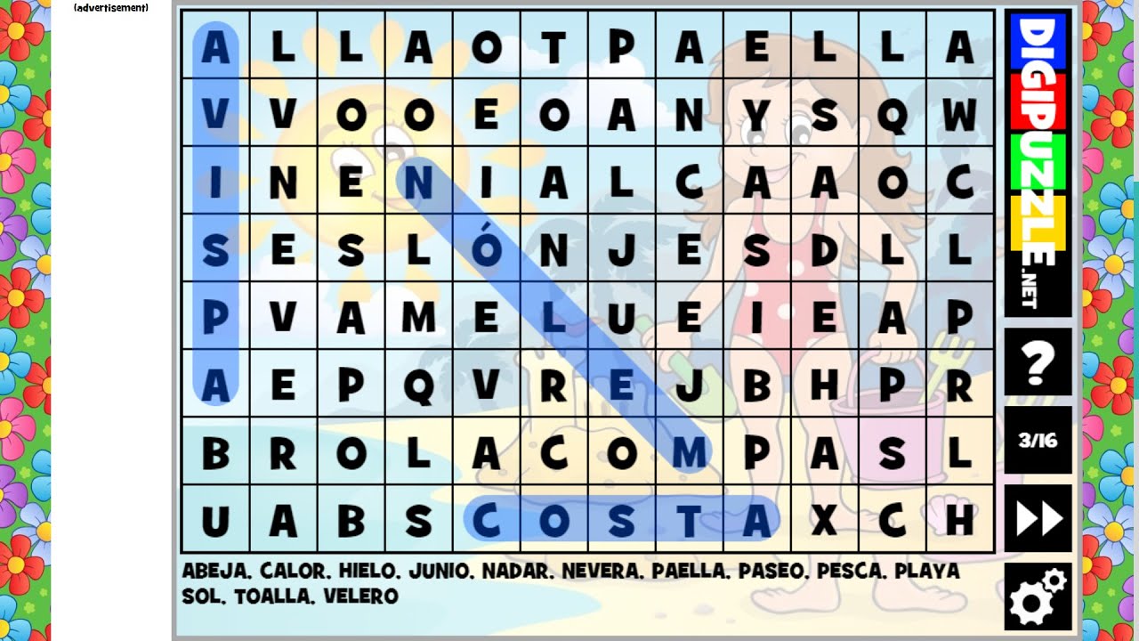 ☀️ Sopa de Letras de Verano / Juegos de Verano en Español | www.cokitos ...