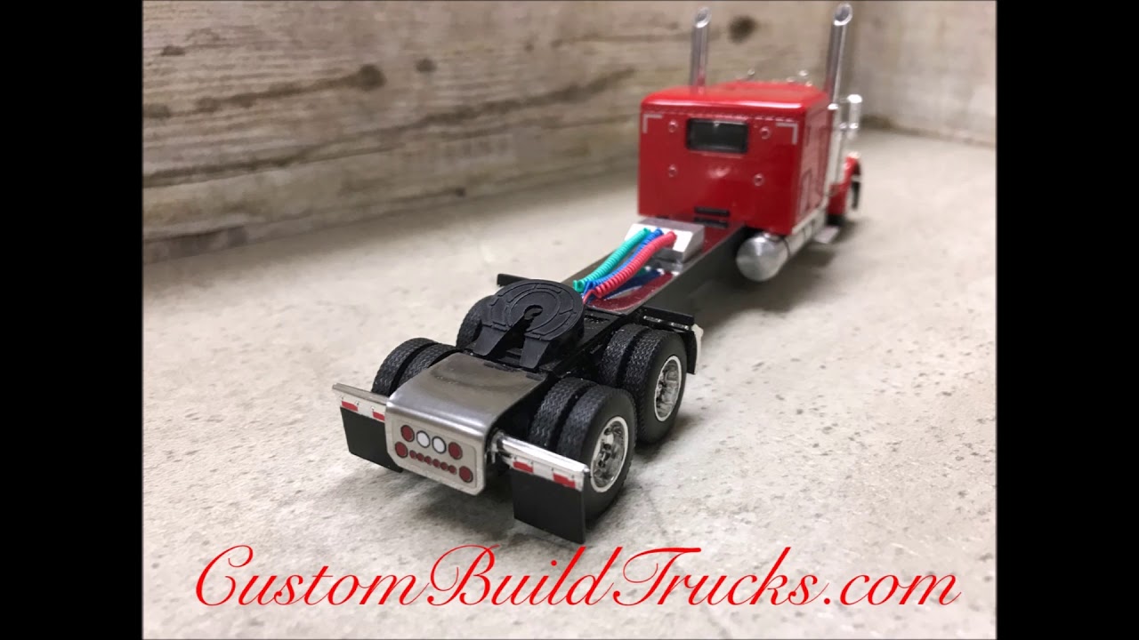 Custom Model Red Peterbilt 379 with Tri-Axle hopper bottom trailer ...
