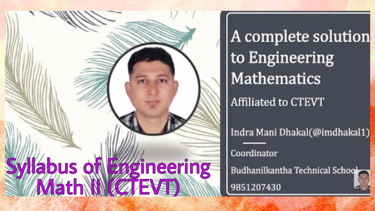 Syllabus of Engineering Math II | Prashant YT | CTEVT | Mathematics II ...