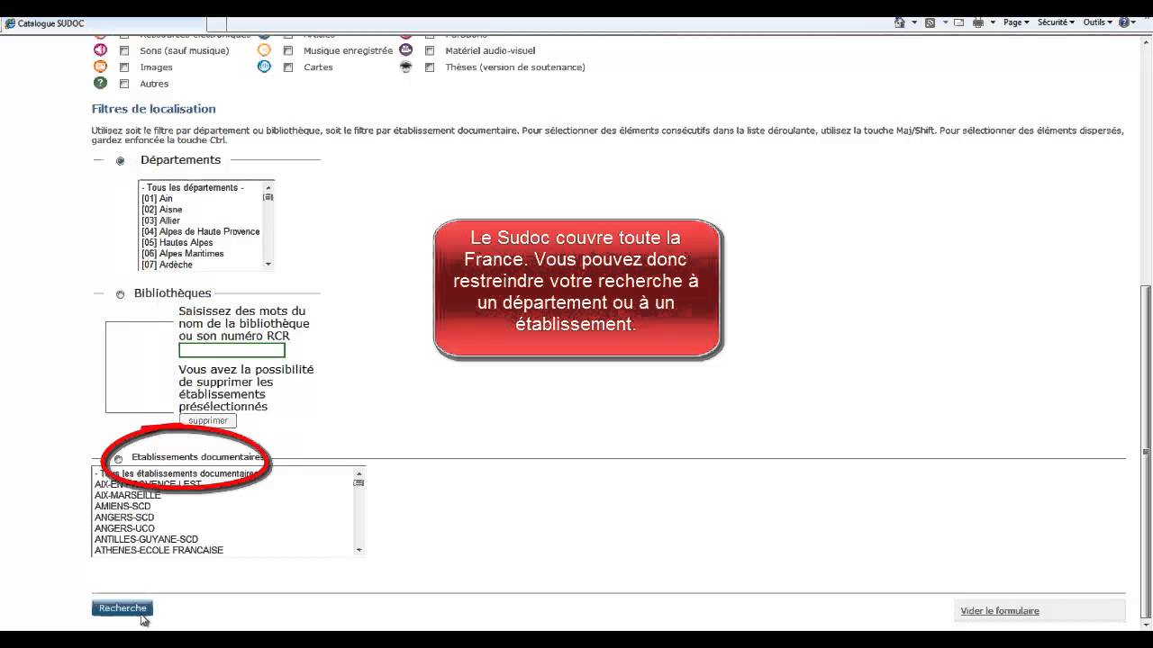 Faire une recherche dans le Sudoc - YouTube