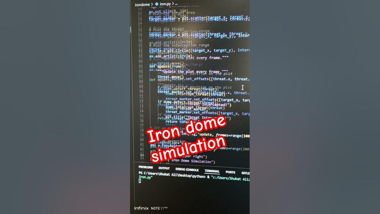 Iron Dome Simulation Irondome Python Pythonwebdev Pythonprogramming Simulation Youtube