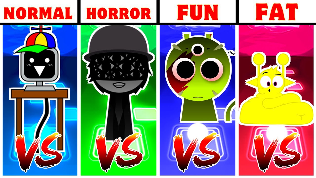 INCREDIBOX SPRUNKI NORMAL VS HORROR VS FAT VS FUN TILES HOP in ...