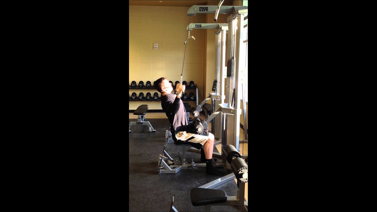 Lat pull down with isometric hold - YouTube