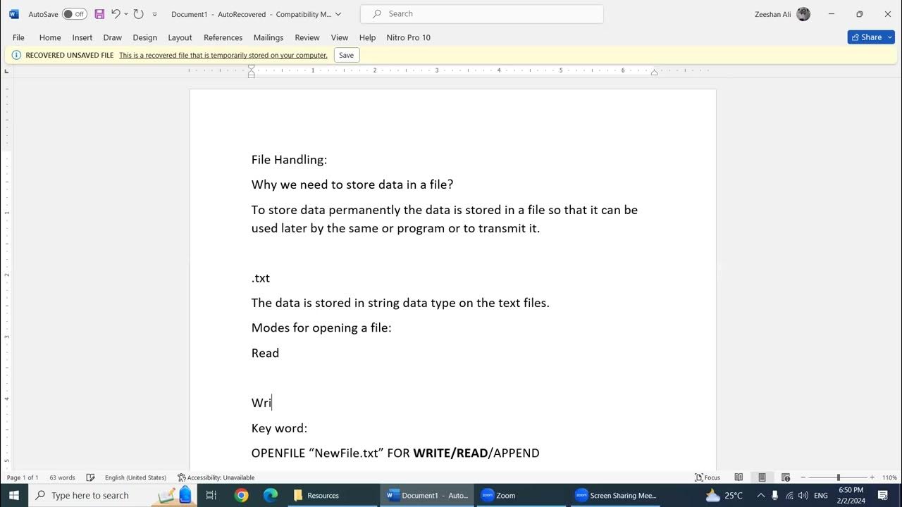 File Handling Pseudocode Youtube