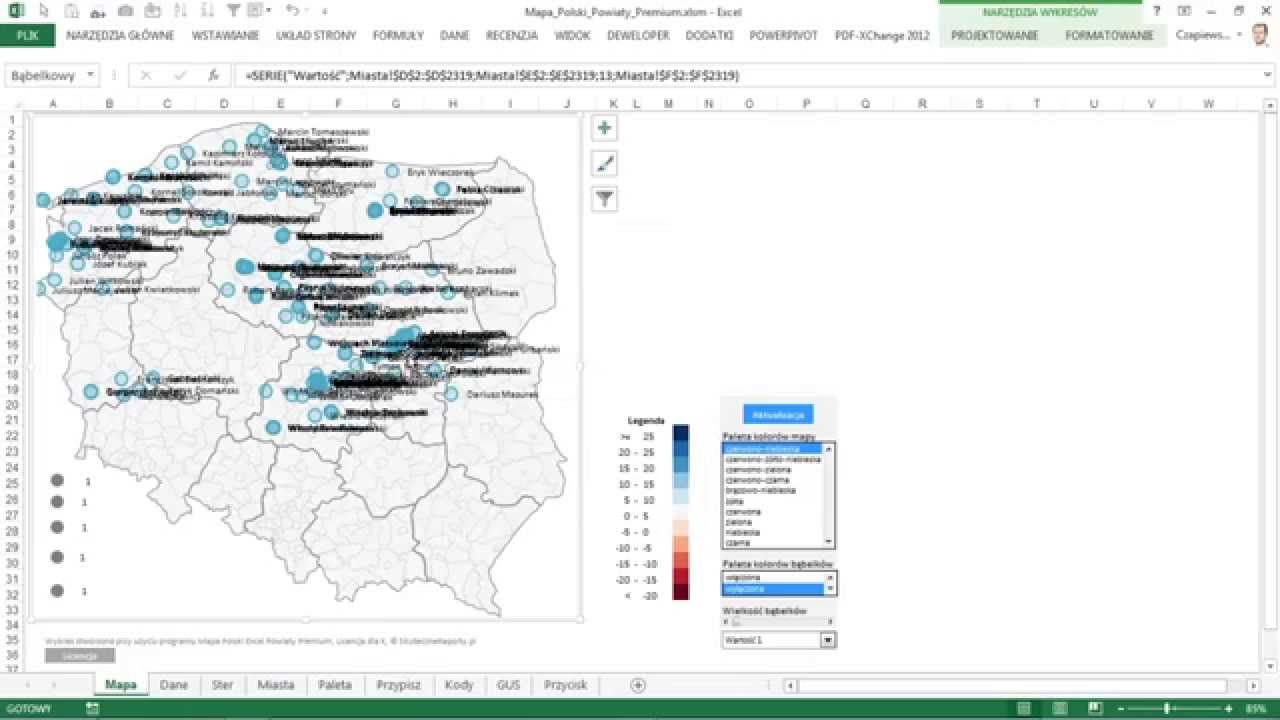 Mapa Polski Excel (odc. 12) - Jak przedstawić na mapie bazę adresów po ...
