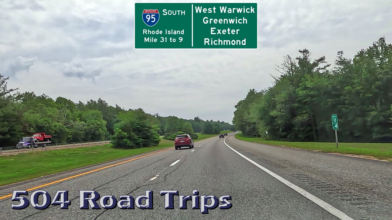 ⁴ᴷ Road Trip #1068 - I-95 S - Rhode Island Mile 31-9 West Warwick ...
