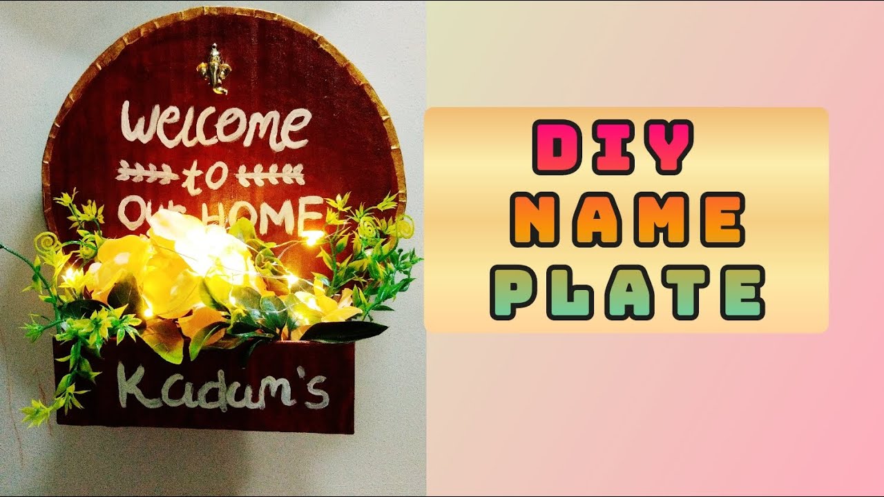 DIY expensive name plate out of cardboard / Cardboard reuse ideas ...