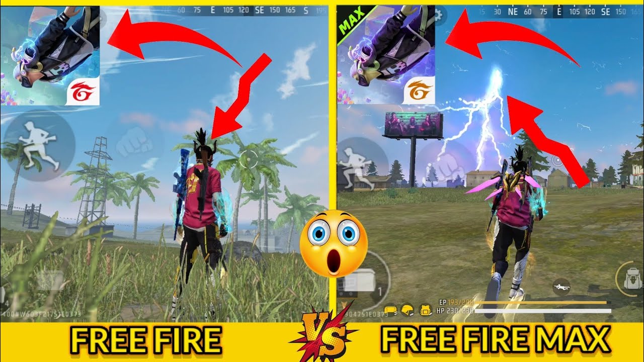 FREE FIRE VS FREE FIRE MAX GRAPHICS TEST//FREE FIRE//GARENA FREE FIRE ...