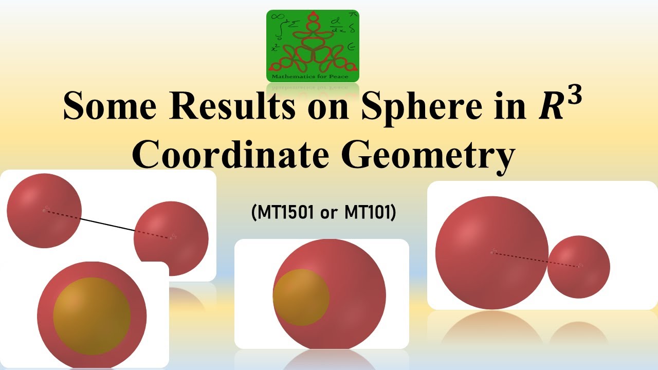Some Results on Sphere in 𝑹^𝟑 | coordinate Geometry | BSc Mathematics ...