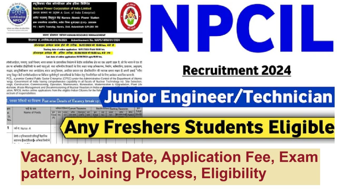 NPCIL Nuclear Plant Recruitment 2024 | NPCIL Vacancy, Syllabus ...