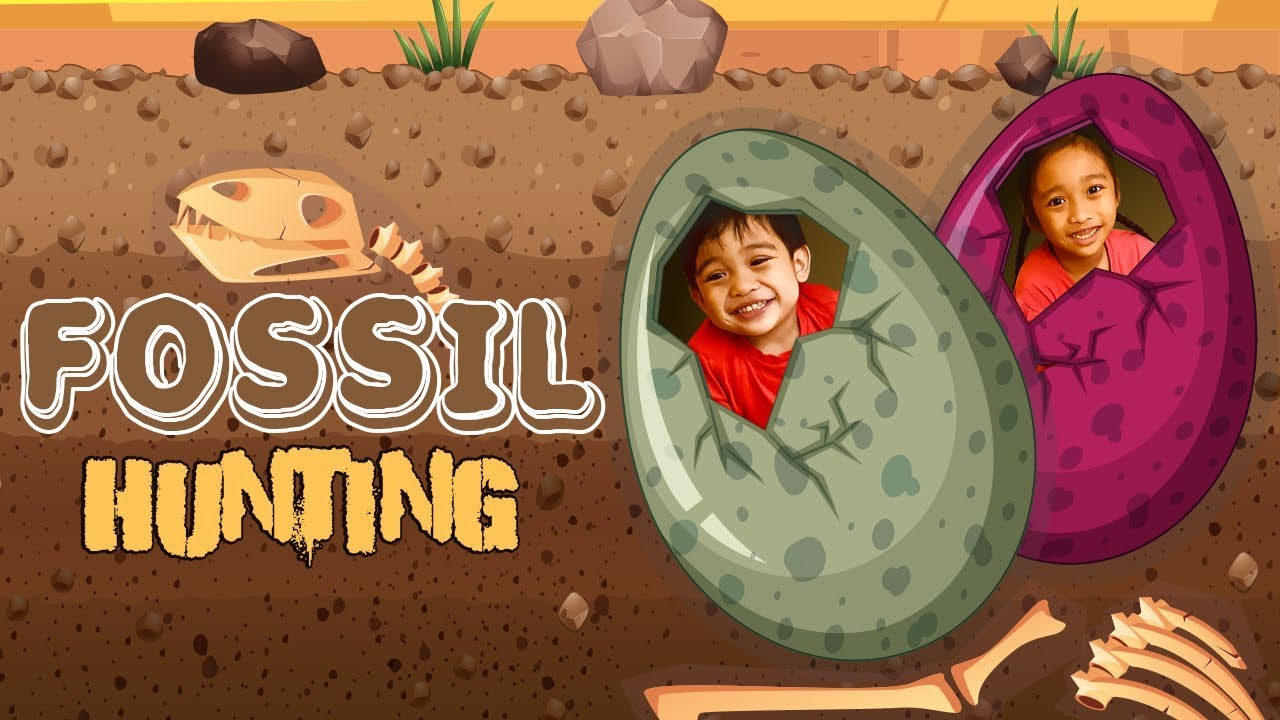 Fossil Hunting In The Back Garden | Kids Pretend Hunting Fossils - YouTube