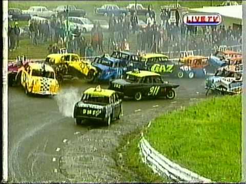 Banger Racing Hednesford pre 68 big pile up filmed for Live TV - YouTube