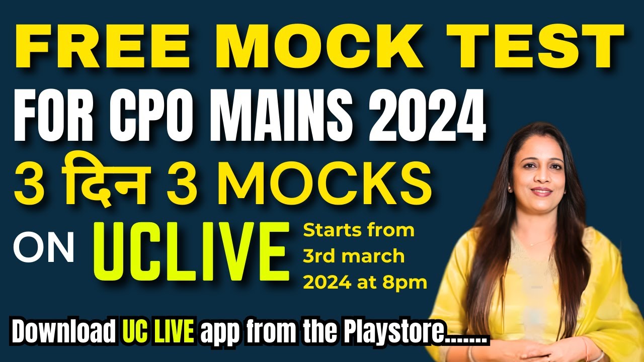 Free CPO Mains 2024 Mock Test | Mock Test Starts From 3rd March 2025 ...