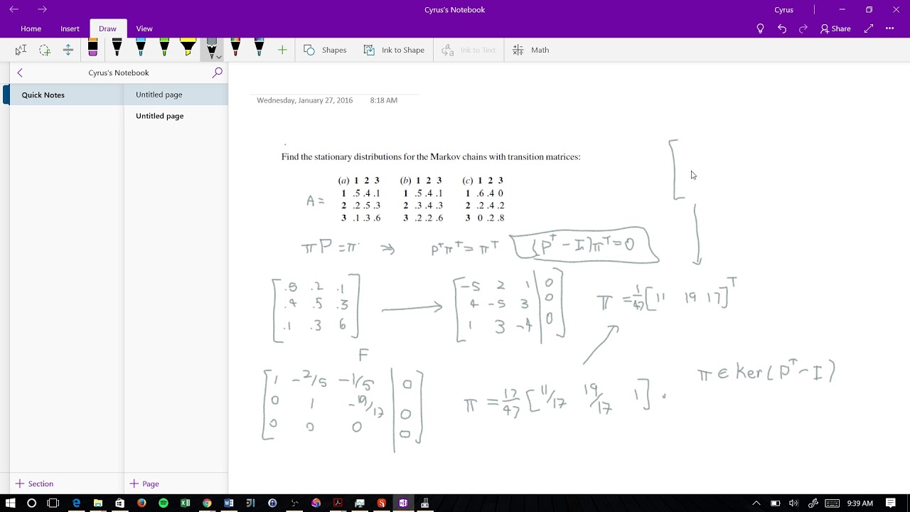 Two Methods for Identifying the Stationary Distribution of a Markov ...