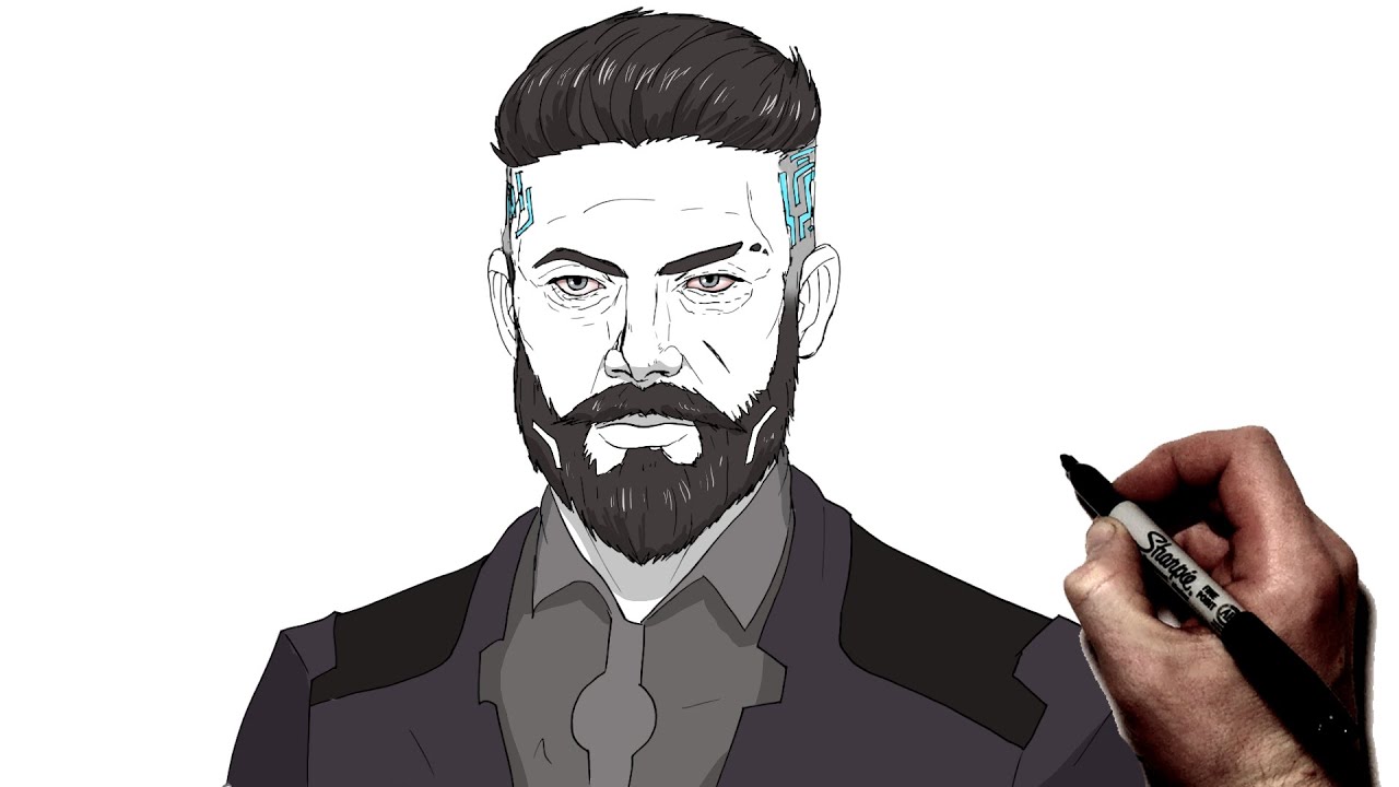 How To Draw Richard Night | Step By Step | Cyberpunk - YouTube