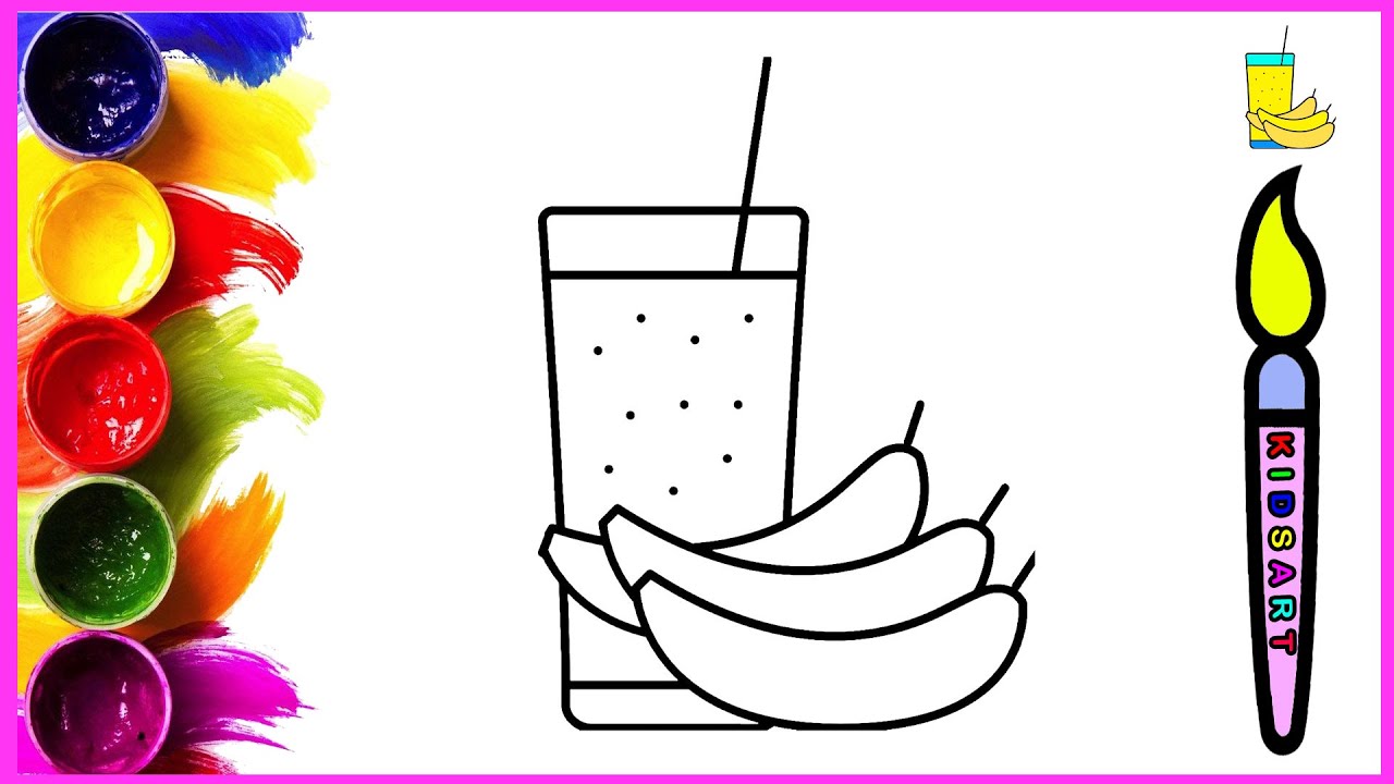 How To Draw A Banana Smoothie And Then Decorate It, Drawing Lessons For ...