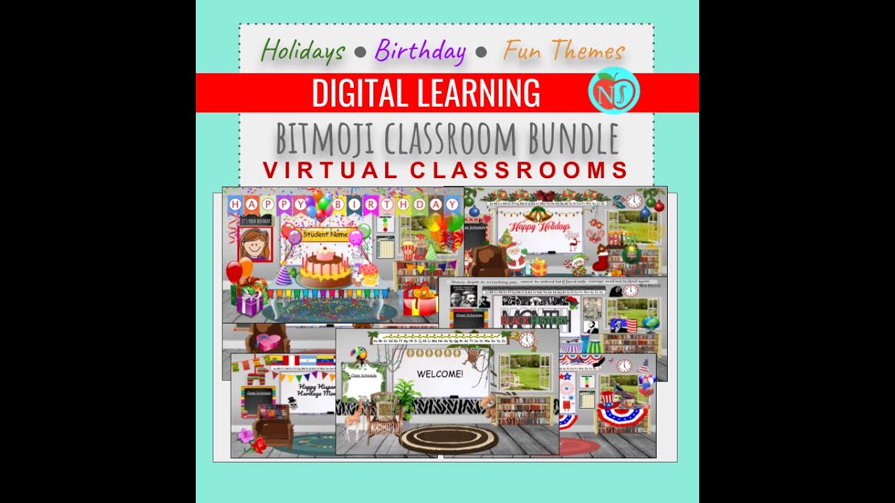 BITMOJI CLASSROOM BUNDLE | 100+ EDITABLE SLIDES | Virtual Classrooms ...