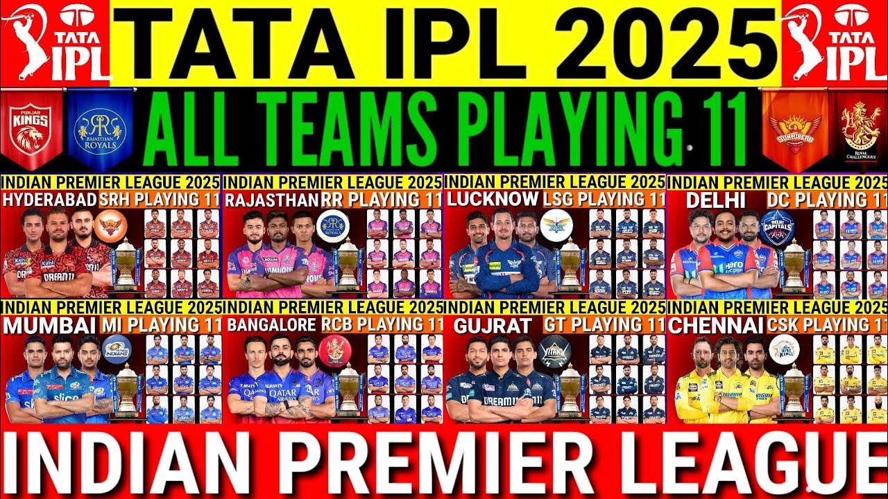 IPL 2025 All Team Playing 11 | Tata IPL 2025 All Team Playing xy ...
