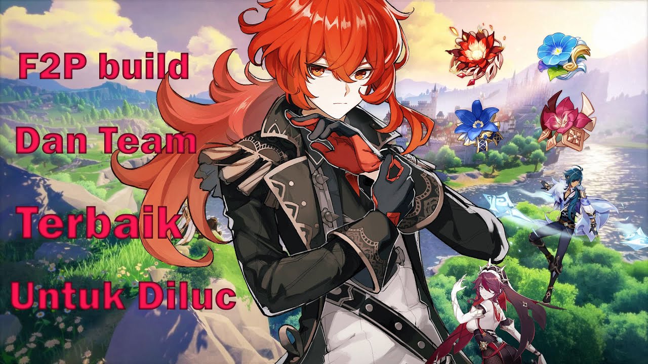 Cara build Diluc terbaik Buat F2P yang kalah rate off - Genshin Impact ...