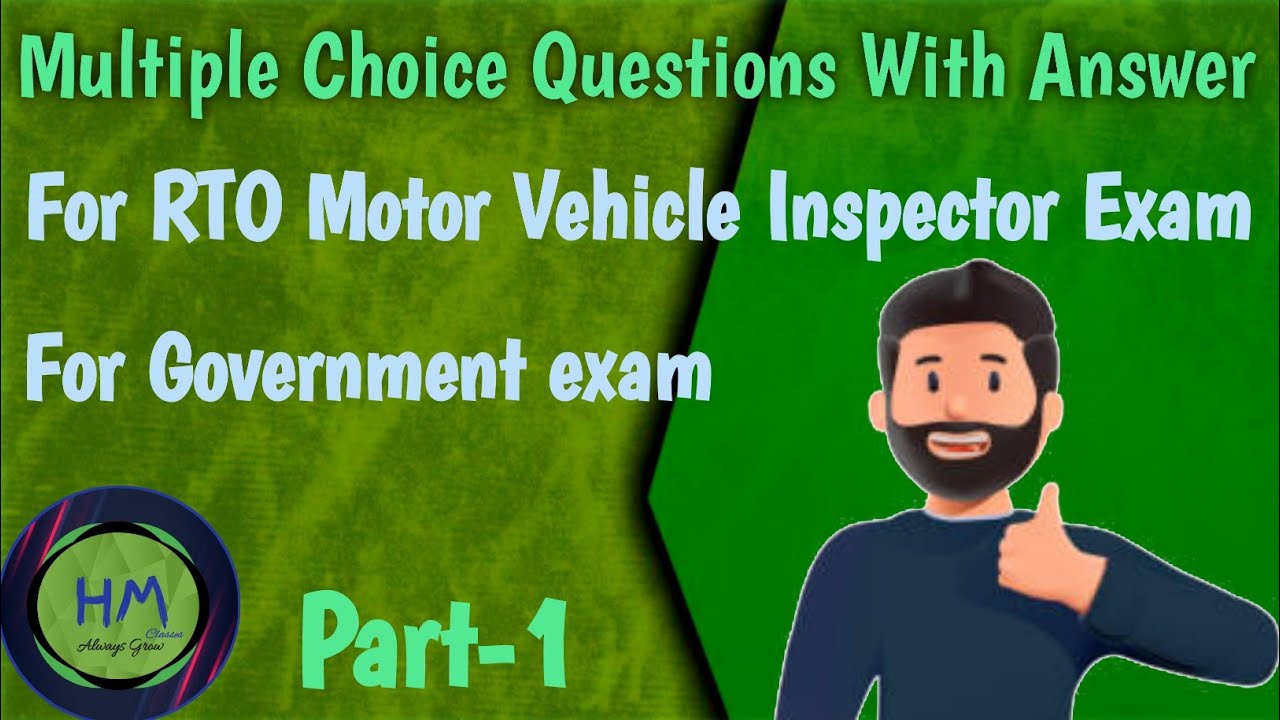 Motor Vehicle Inspector Exam || RTO MVI exam || MCQ || Part-1 - YouTube