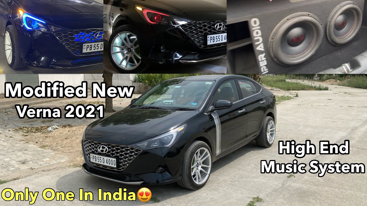 Modified Hyundai Verna 2021😍 | Interior Modified | Custom Headlights ...