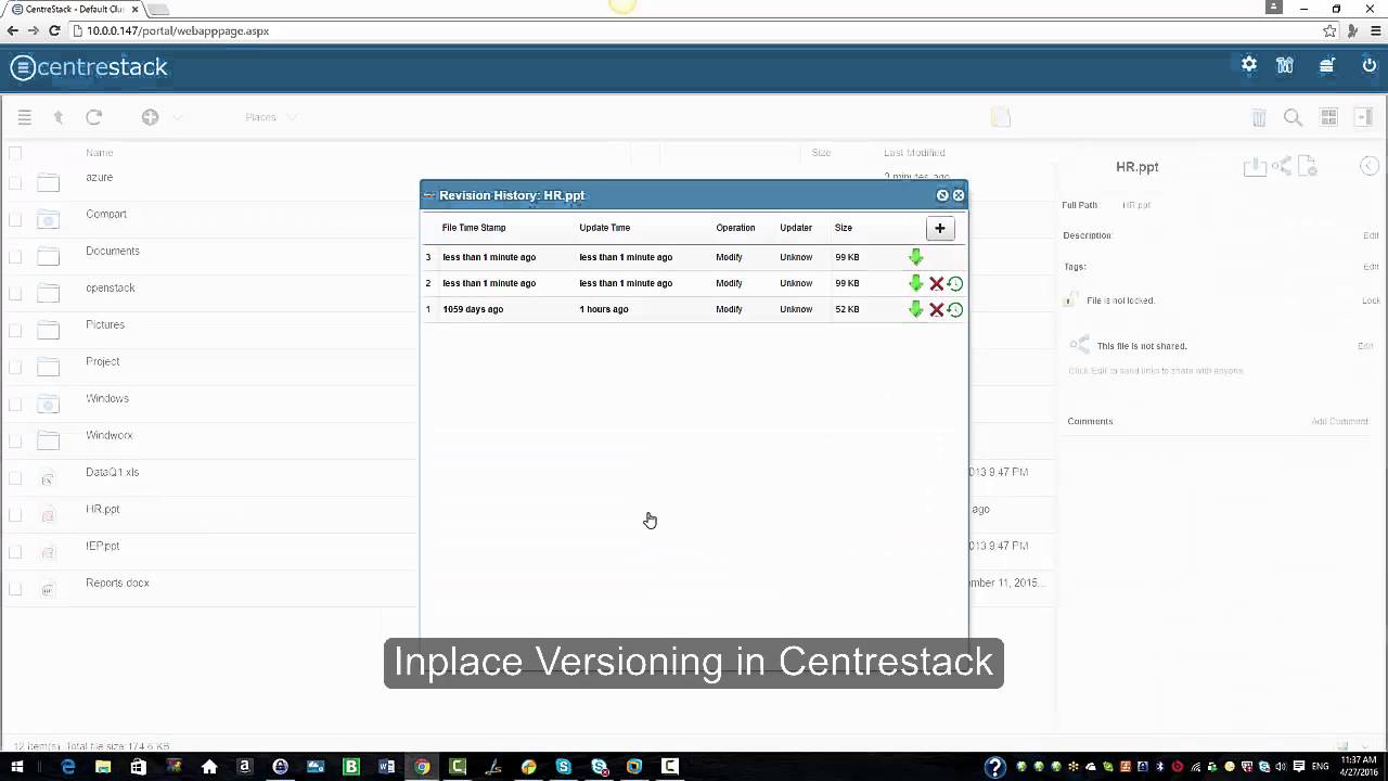 Inplace Versioning in Centrestack - YouTube
